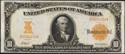 Value of $10 Gold Certificate - Antique Money
