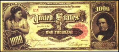 Value of $1000 Silver Certificate - Antique Money