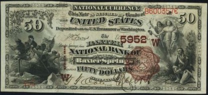 Large Size Fifty Dollar National Bank Notes | Antique Money