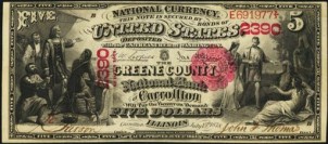 Five Dollar Bills from The 1860s - Antique Money
