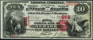 Ten Dollar Bills from The 1860s - Antique Money