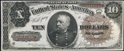 Ten Dollar Bills from The 1890s - Antique Money