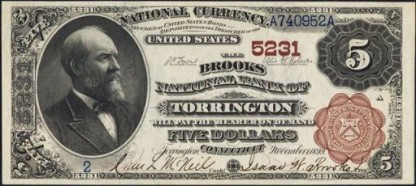 Five Dollar Bills from the 1900s - Antique Money