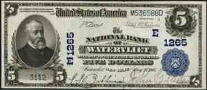 Five Dollar Bills from the 1910s - Antique Money