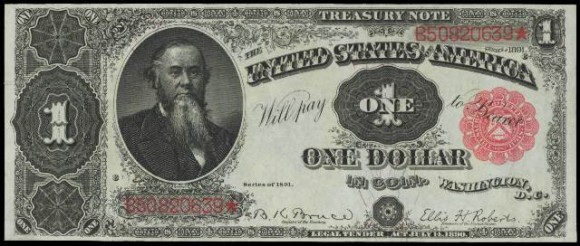 Value of 1891 $1 Treasury Note - Antique Money
