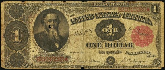 Value of 1891 $1 Treasury Note - Antique Money