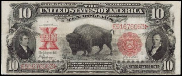 Value of 1901 $10 Legal Tender Bison Note - Antique Money